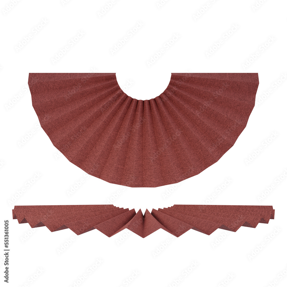 Corrugation, fan-shaped folds. Pleating of fabric with parallel pleats ...
