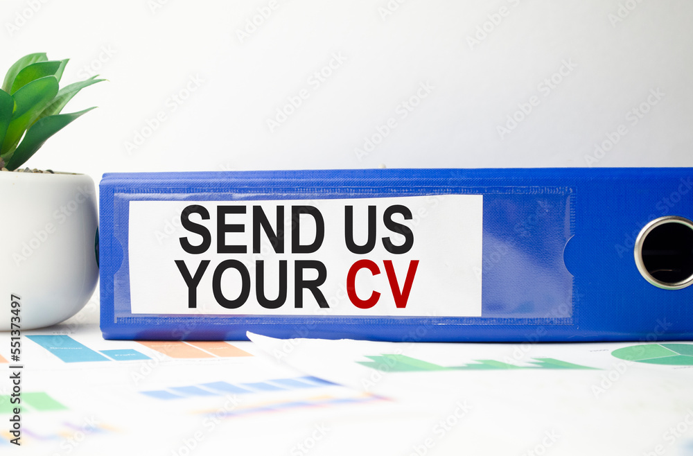 paper folder with send us your cv words and charts Stock Photo | Adobe ...