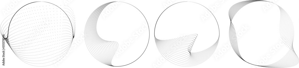 Abstract oval Lines Background with geometric circles . Vector rotating ...