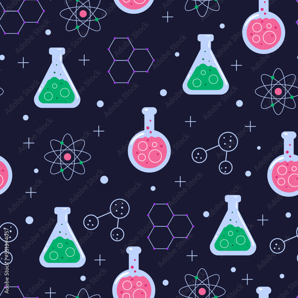 Science lab laboratory chemistry seamless drawing pattern abstract ...