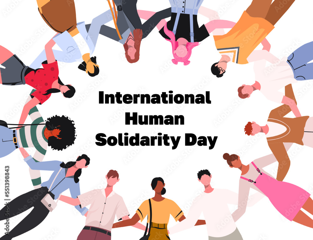 International Human Solidarity Day. Illustration of group of people in ...