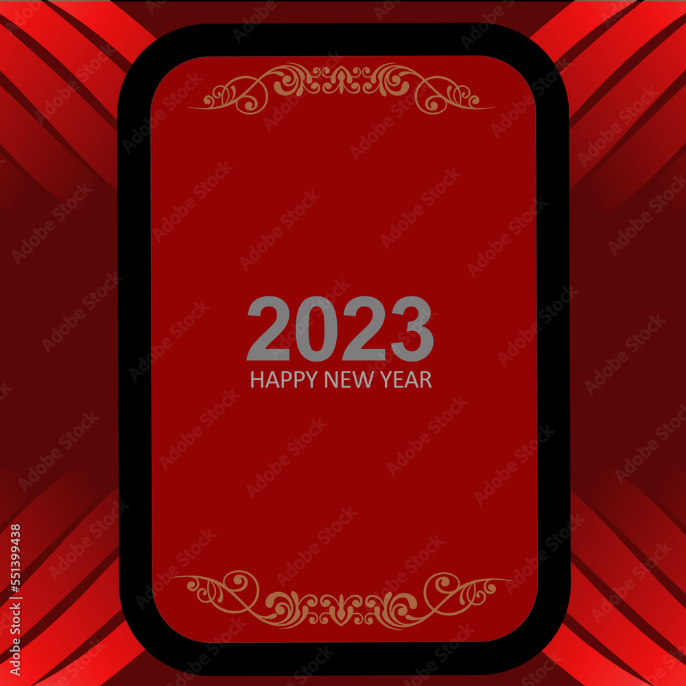happy new year 2023 wishes banner background red color new design ...