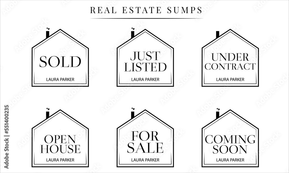 Real Estate Branding logo signature Watermarks, Real Estate Badges ...