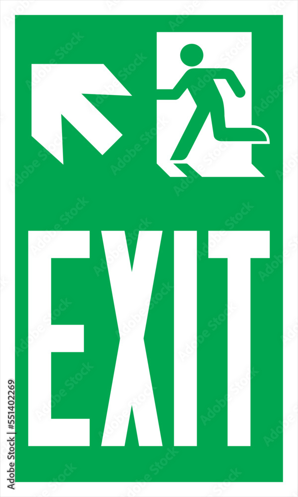 Vecteur Stock Emergency Escape Evacuation Sign Marking ISO Standard ...