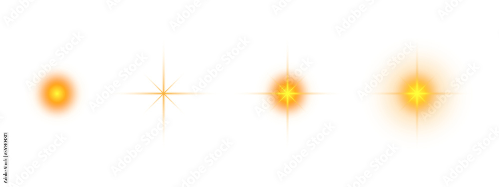 Yellow glowing light effect for lamp on transparent background Stock ...