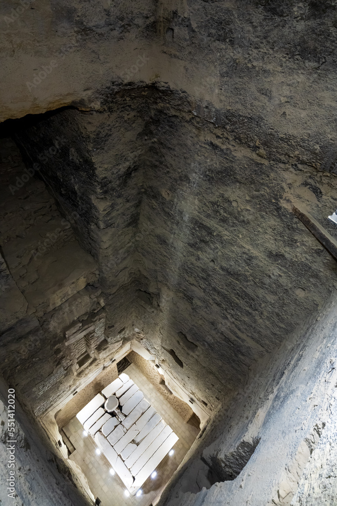Top view of the burial chamber and sarcophagus of King Djoser inside ...