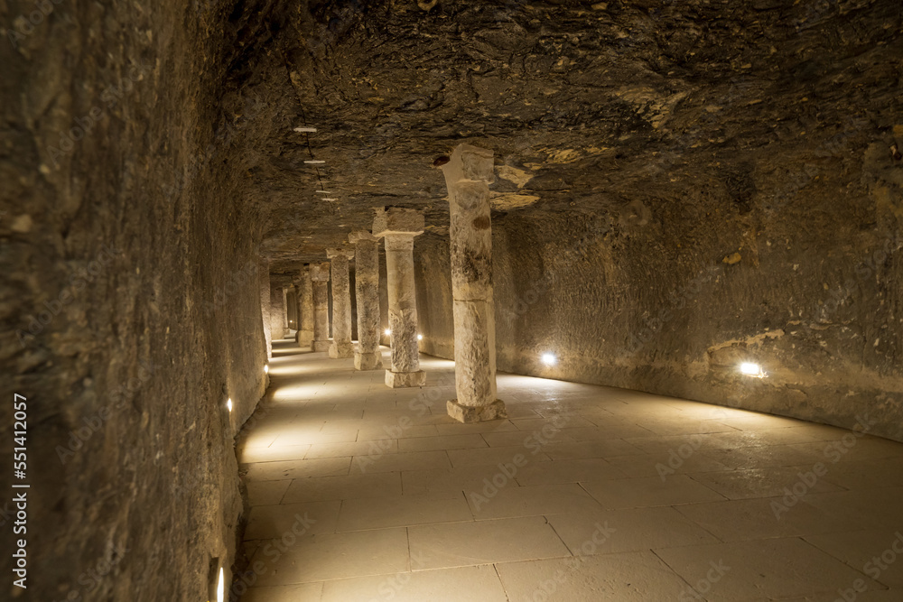 The southern entrance hallway leading to the main burial chamber of yhe ...
