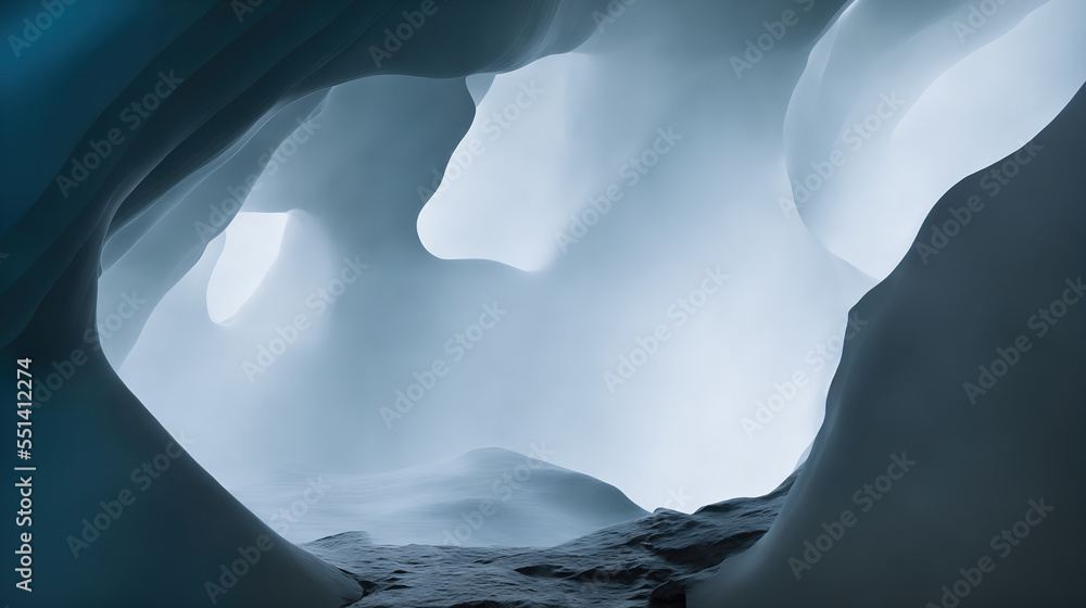 Cold sandstone cave, ice cave background. Generative AI Stock ...