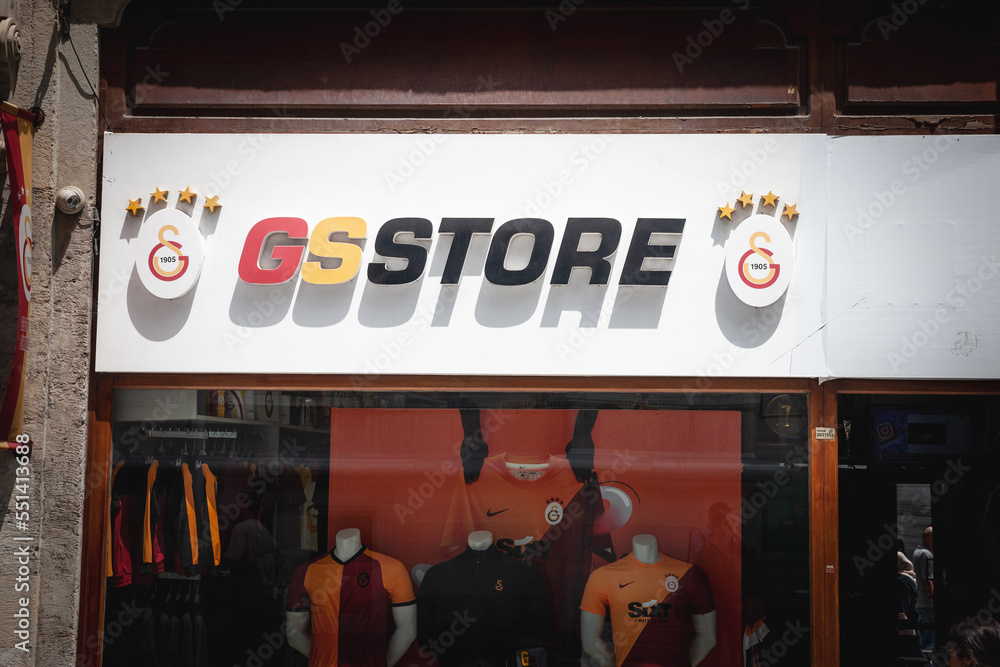 ISTANBUL, TURKEY - MAY 21, 2022: logo of Galatasaray SK, one of ...