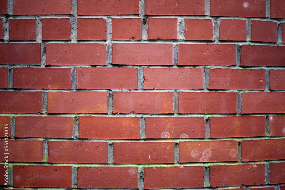 Old red brick wall. Background with antique red brick wall. Texture ...