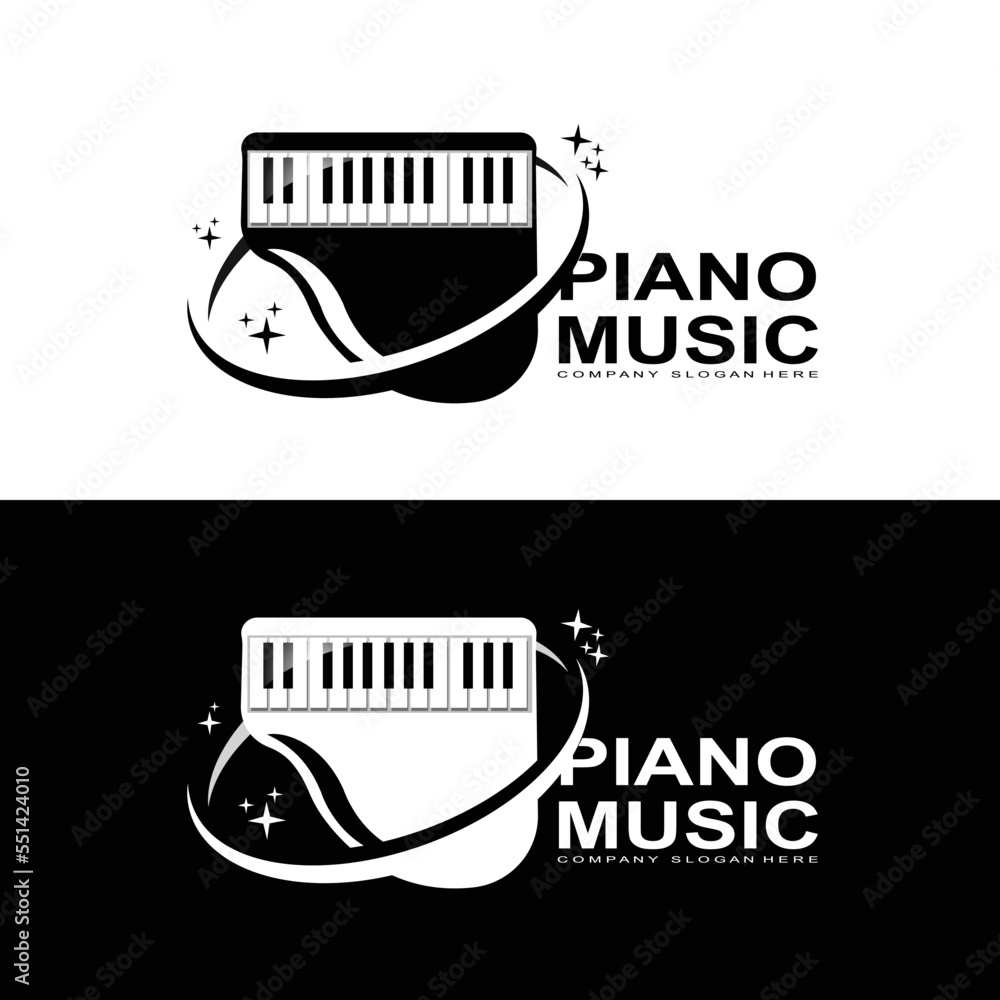 Piano Logo, Musical Instrument Vector, Design For Music Store, Piano ...