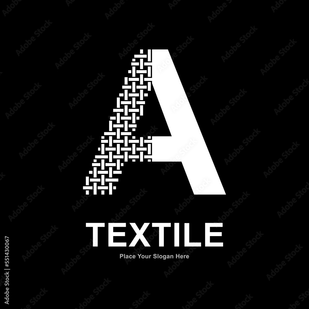 Letter A textile pattern and sewing logo vector template. Suitable for ...