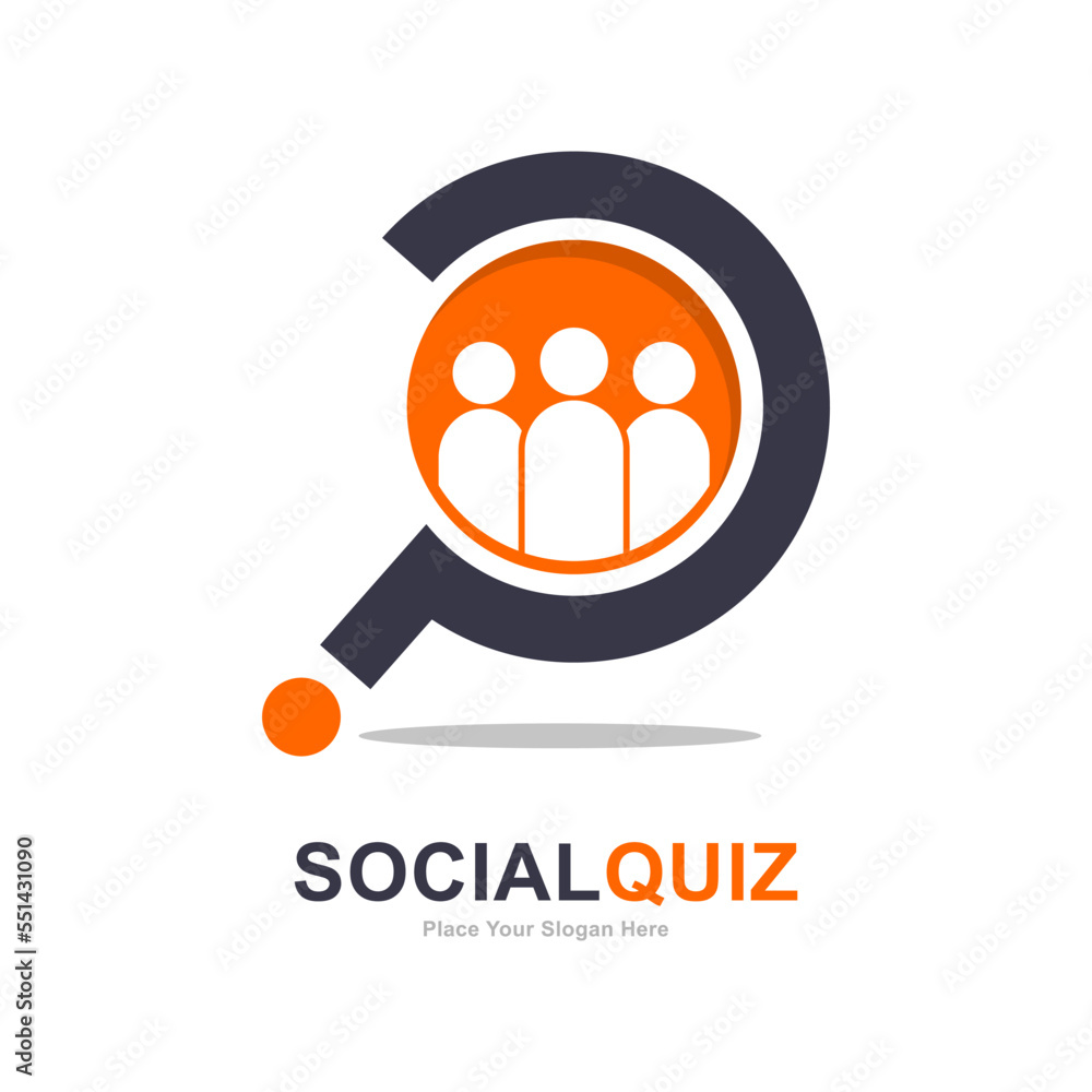 Social question logo vector template. Suitable for business, social ...