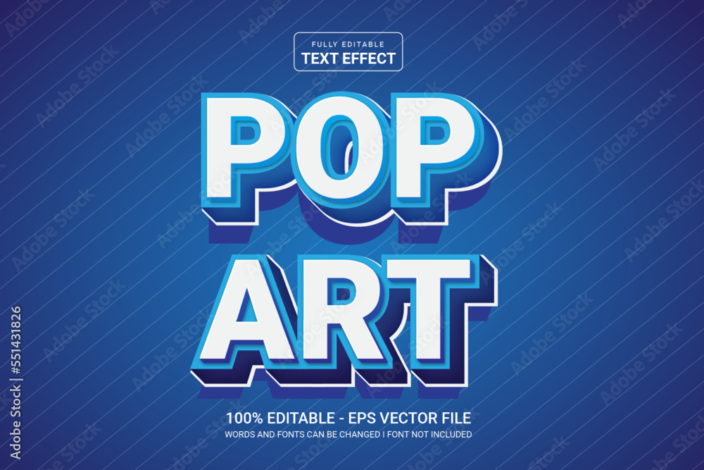 Editable text effect Pop Art 3d cartoon template stlye modren premium ...