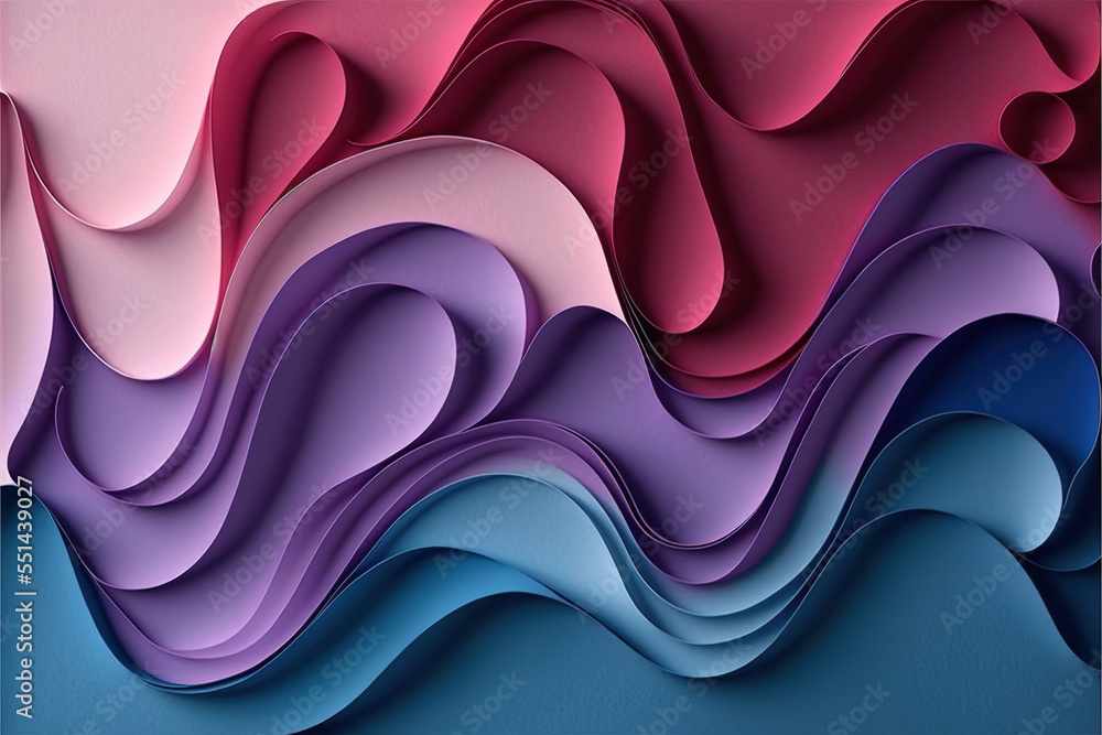 interlocking purple, violet and red and blue swirls, paper craft paper ...
