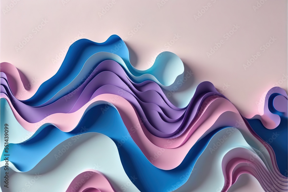interlocking purple, violet and pink and blue swirls, paper craft paper ...