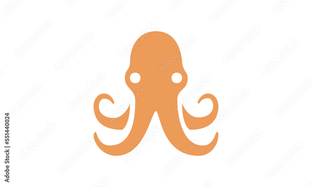 octopus flat design logo icon colorful cute sea animals. Vector flat ...