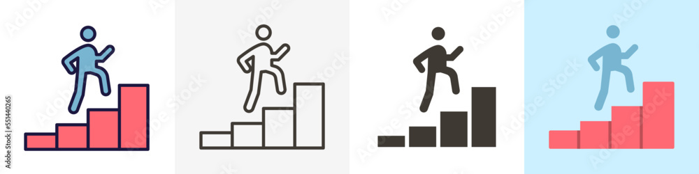 Character climbing graph. Growth, success, career climbing and other ...