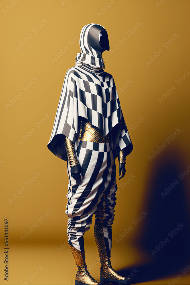 Glitch street-ware Art Deco style illustration generated with ...