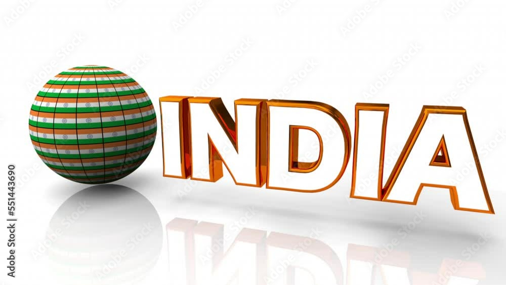 India Nation Country Flags Sphere World International 3d Animation ...