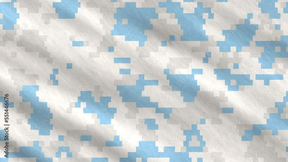 Sky Blue Army Camouflage Background loop. Military Uniform Clothing ...