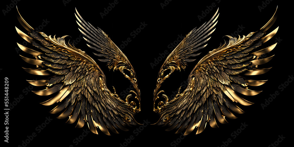 Gold wings Stock Illustration | Adobe Stock