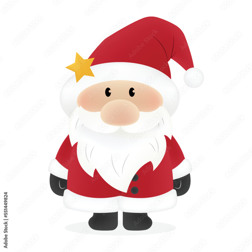 How to draw little Santa Claus vector illustration. Draw little Santa ...