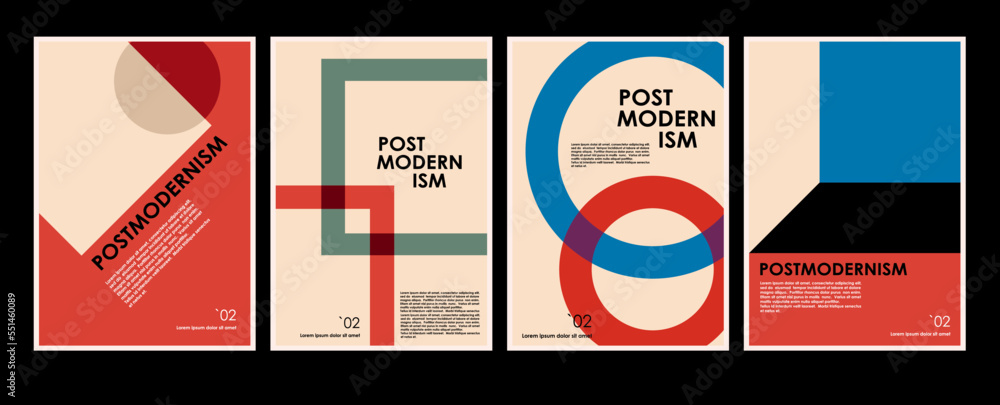 Artworks, posters inspired postmodern of vector abstract dynamic ...
