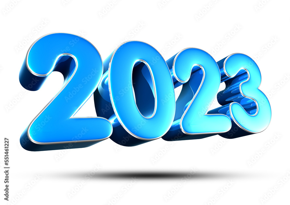 Number 2023 sky blue 3D illustration. Advertising signs. Product design ...