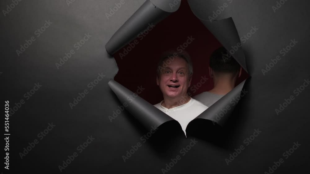 Tricky plan. Flirting men. Expressive emotion. Funny portrait winking ...