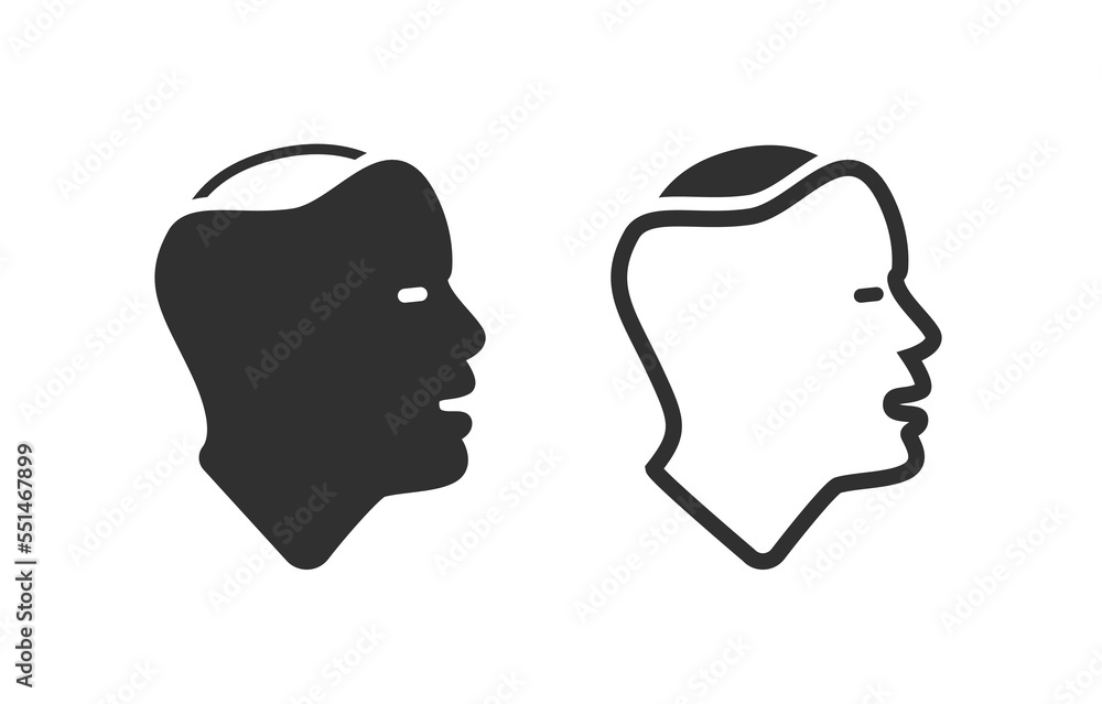 Head brain open icon vector or mind mental anatomy and lobotomy inside ...