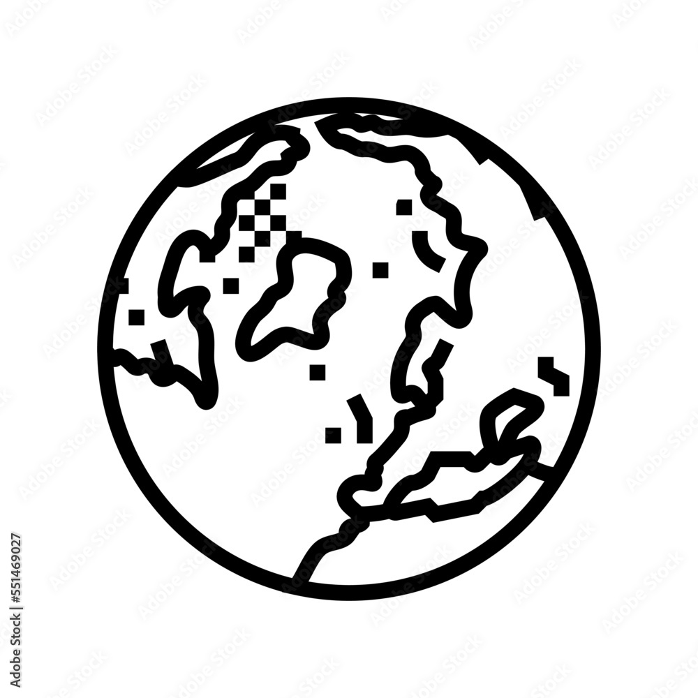 arctic ocean map line icon vector. arctic ocean map sign. isolated ...