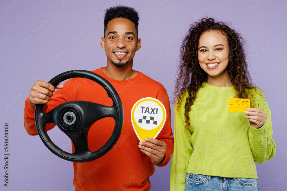 Young couple two friends family man woman of African American ethnicity ...