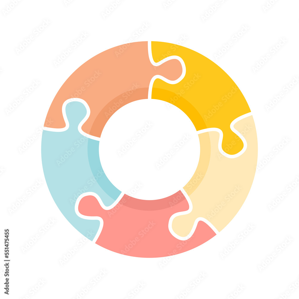 Colorful Puzzle Circle Infographic on transparent background. Stock ...