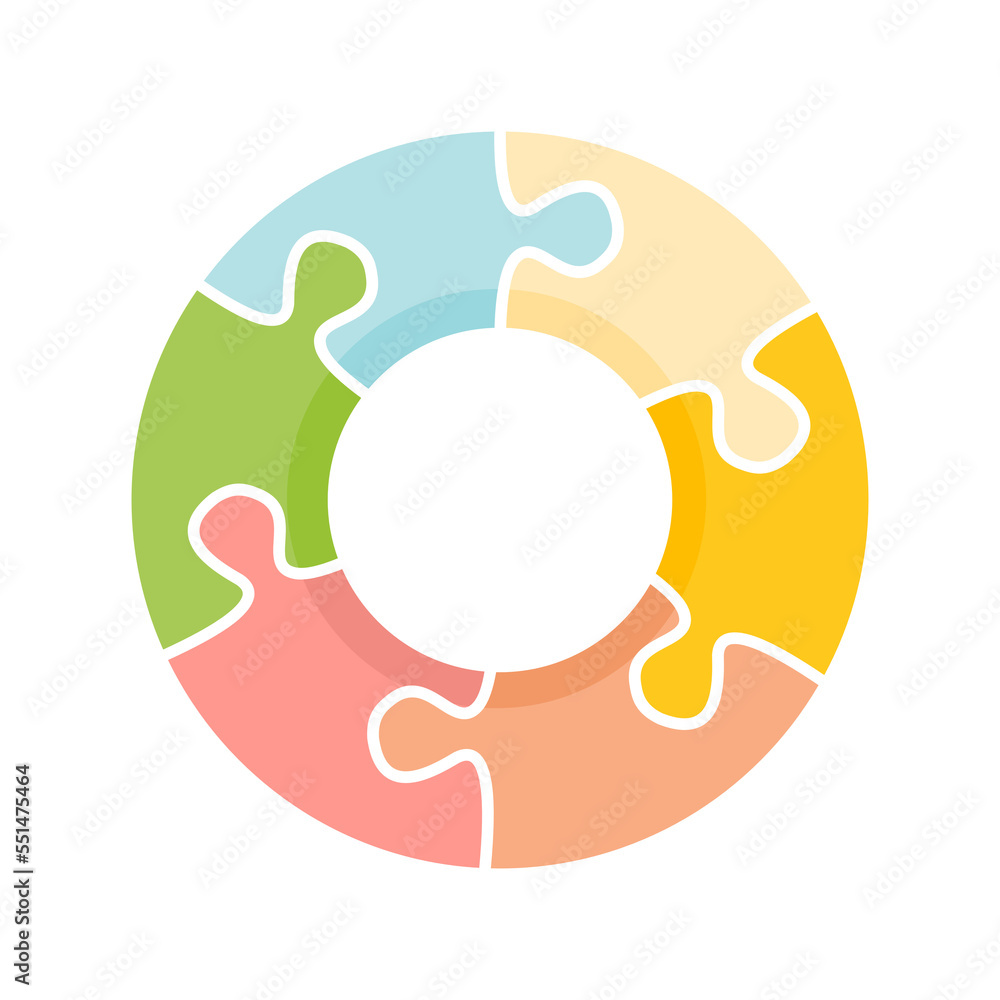 Colorful Puzzle Circle Infographic on transparent background. Stock ...