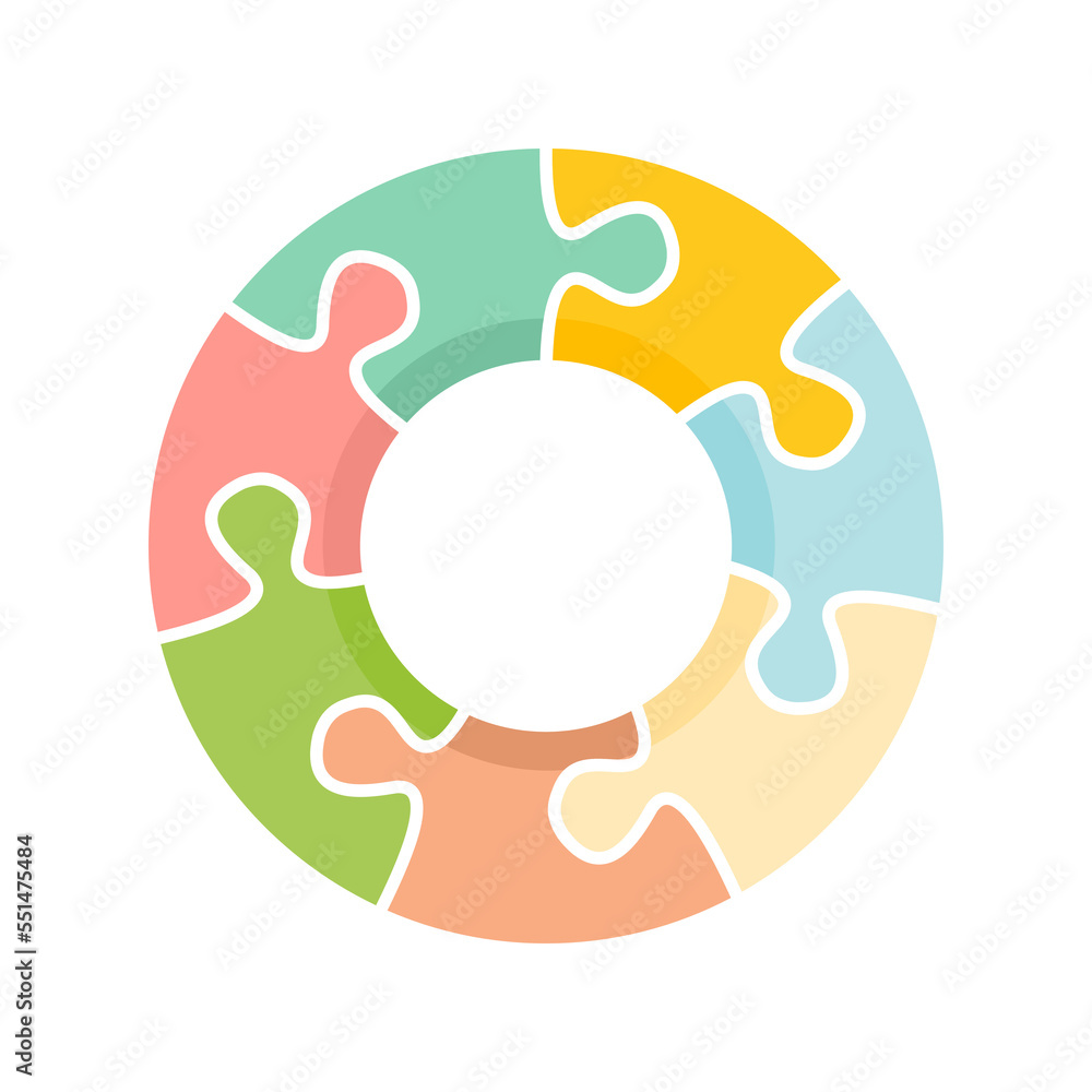 Colorful Puzzle Circle Infographic on transparent background. Stock ...