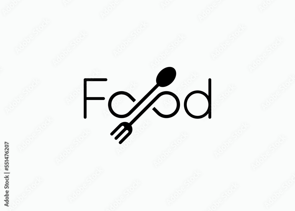 word food logo design vector illustration template Stock Vector | Adobe ...