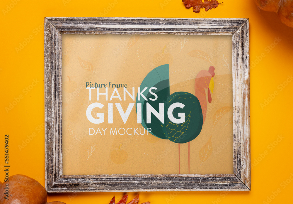 Thanksgiving Frame Mockup Stock Template | Adobe Stock
