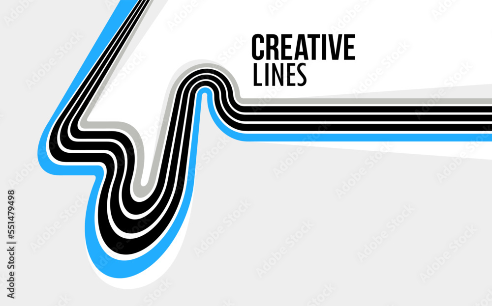 Lines in motion vector abstract background, 3D perspective creative ...