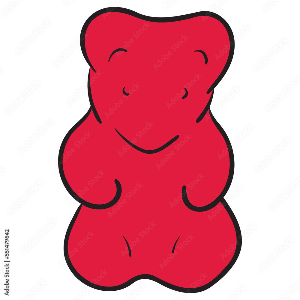 vector drawing of a red gummy bear. isolated on white background. Stock ...