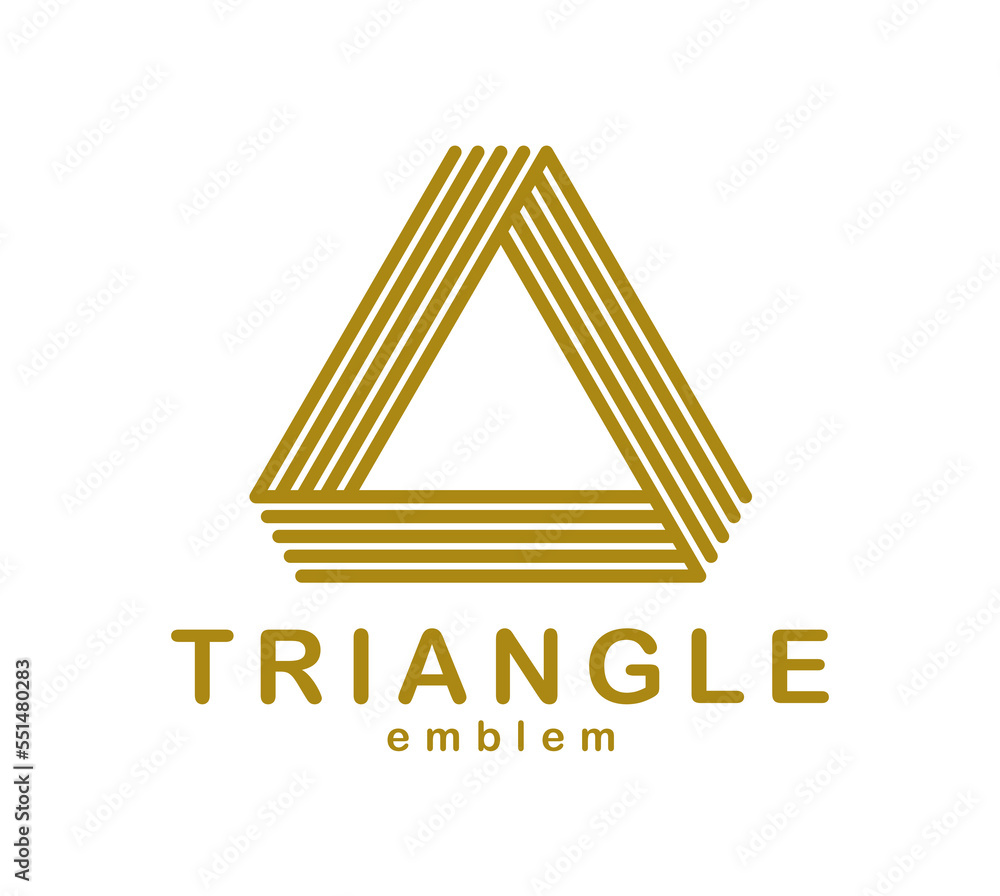 Triangle linear vector symbol isolated on white background, sacred ...