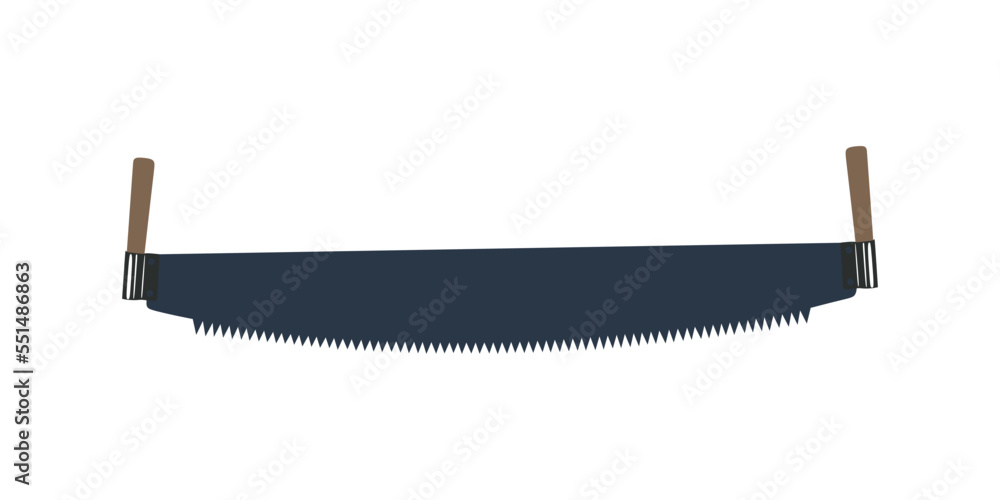Two-handed saw vector. Two-Handed Cross Saw illustration isolated on ...