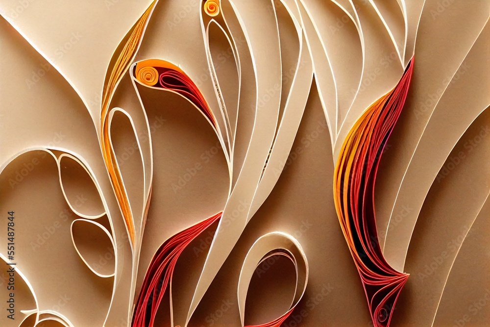 abstract paper quilling background in pastel colors for a valentines ...
