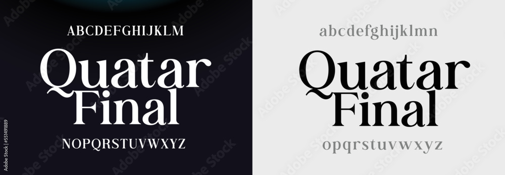 QUATAR FINAL modern, luxury and tech alphabets letter set design ...