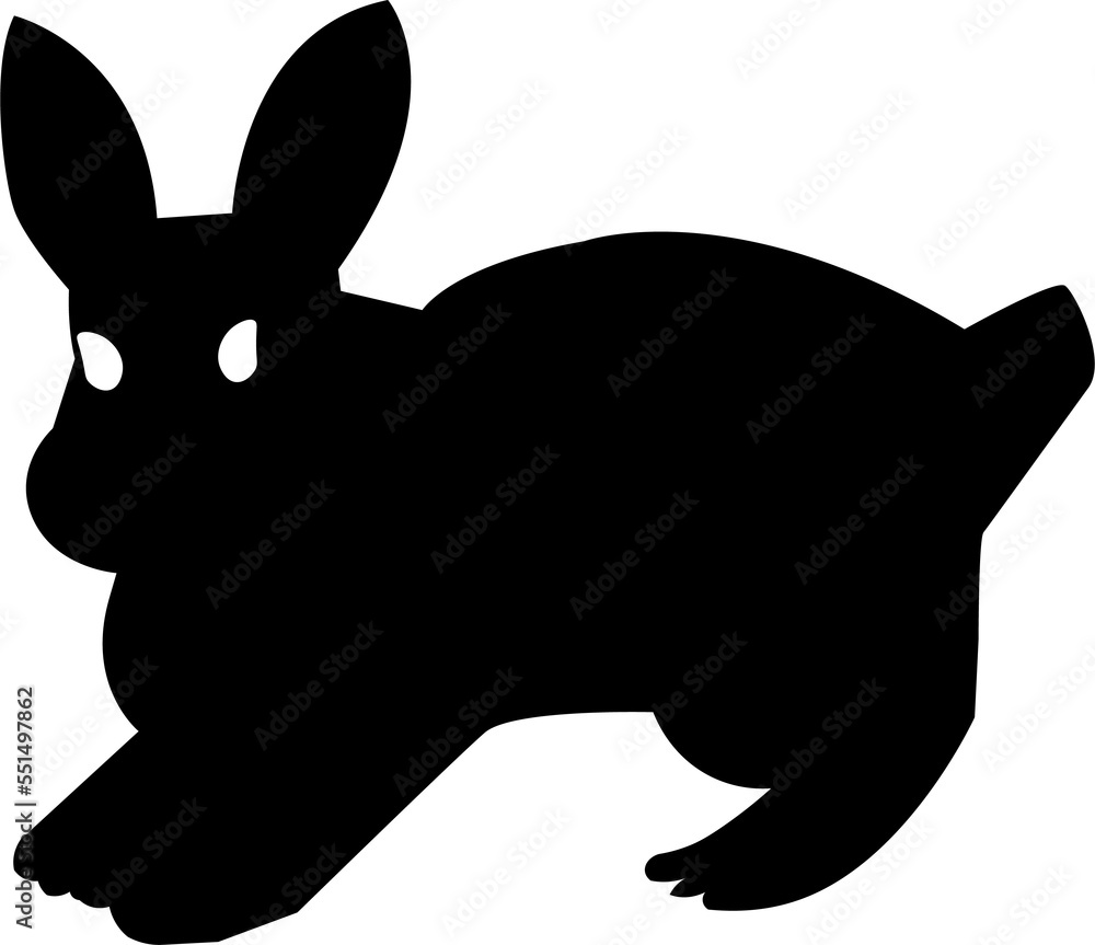 silhouettes of rabbit. Rabbit pose. Easter and the year of the zodiac ...
