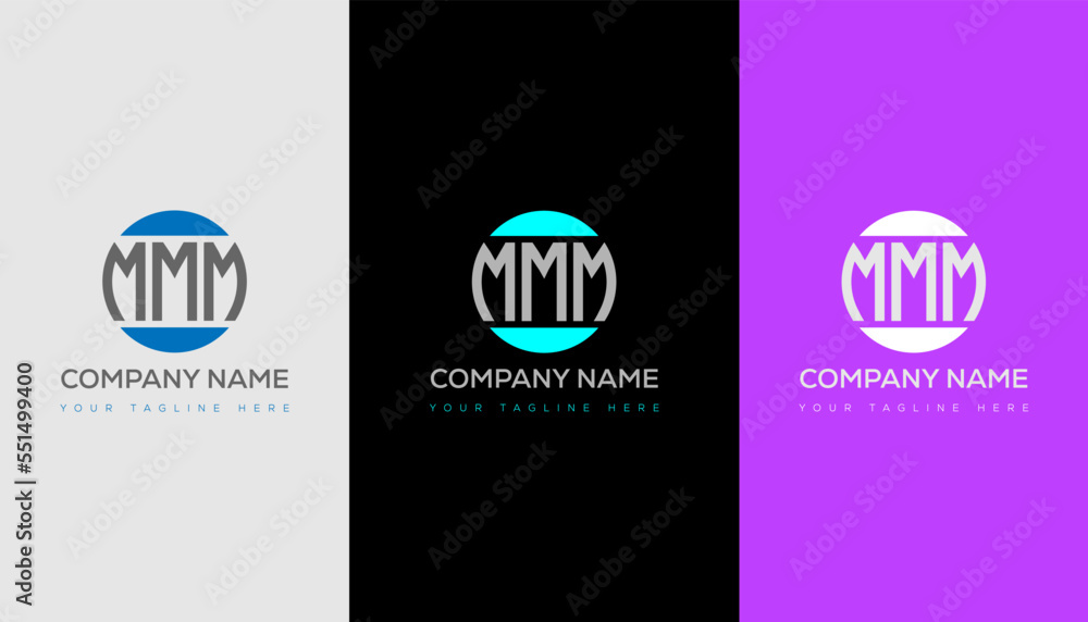 MMM initial monogram logo vector, MMM circle shape logo template ...