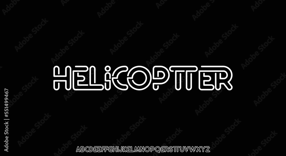 HELICOPTTER Amazing typeface vector logo design.Sports minimal tech ...
