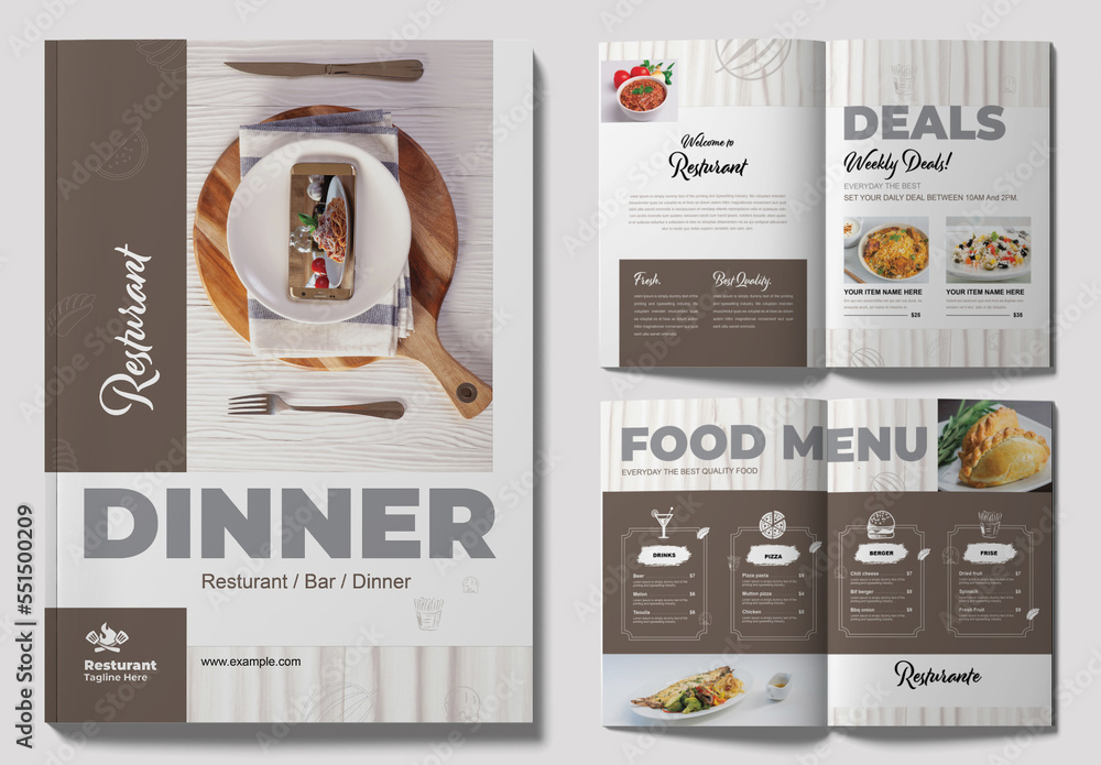 Food Menu Design Template Stock Template | Adobe Stock