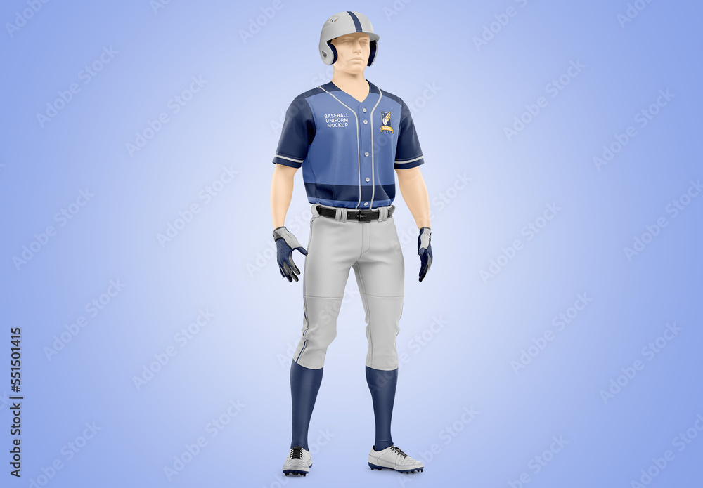 Uniform Baseball Mockup - Half Side View Stock Template | Adobe Stock