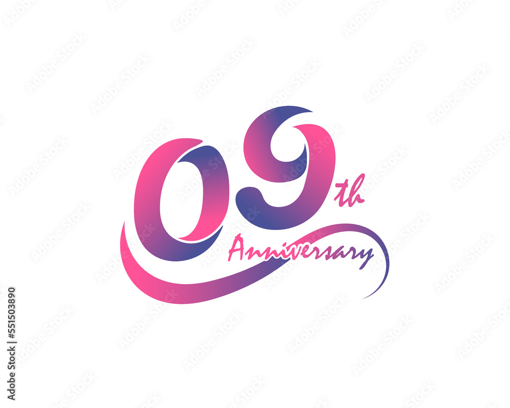 9 years anniversary logotype. 9th Anniversary template design for ...